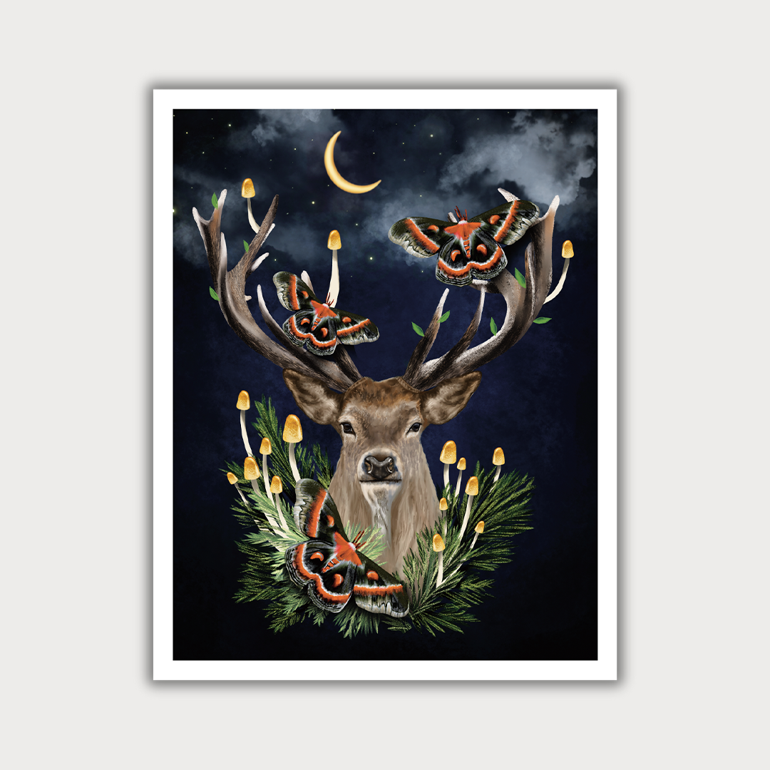 Night Deer Moth Print – The Crafted Goat