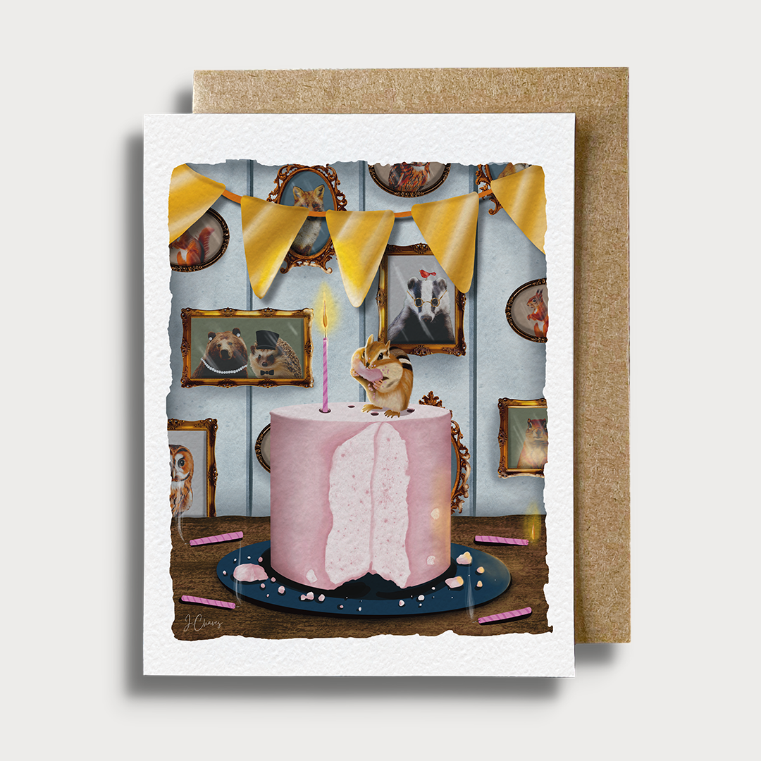 Chipmunk Birthday Cake Card – The Crafted Goat