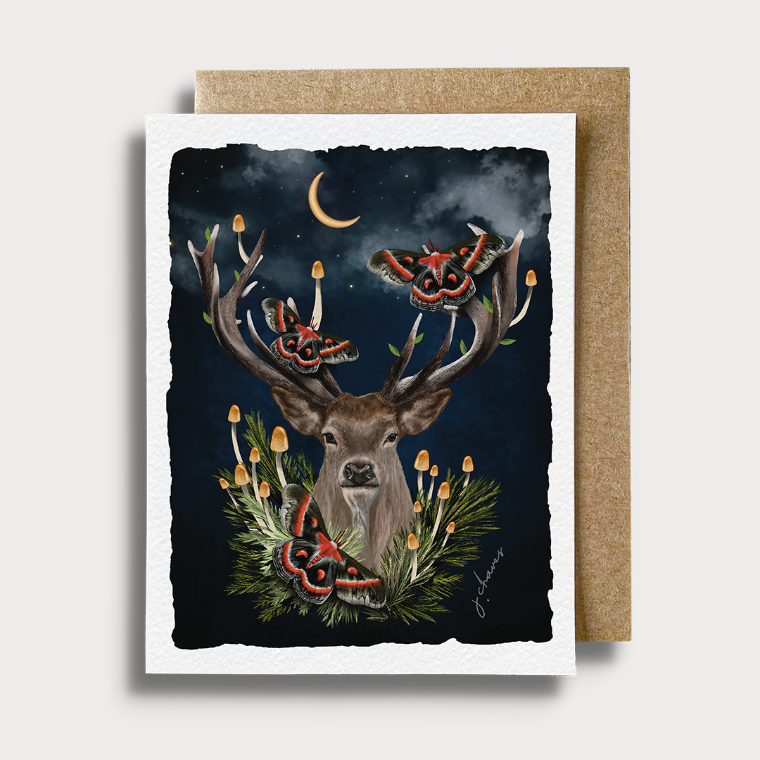 Deer Night Moth Card – The Crafted Goat